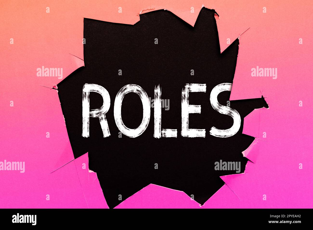 Hand writing sign Roles. Word for part played by person thing in ...