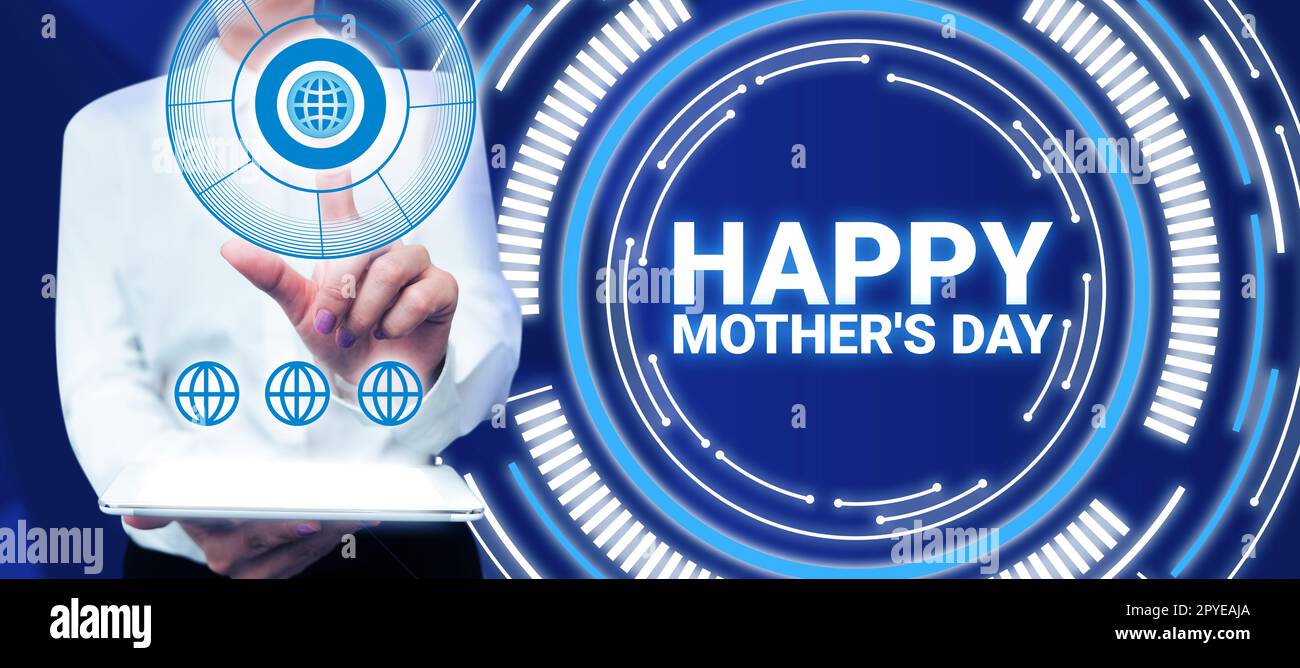 Sign displaying Happy Mother's Day. Word Written on celebrated in honor ...