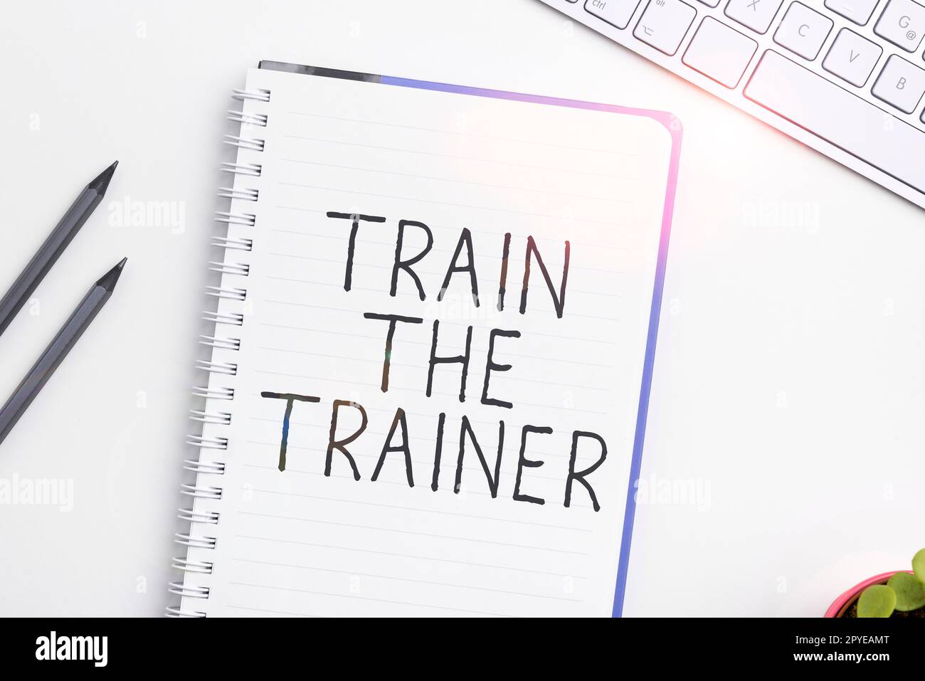 Text showing inspiration Train The Trainer. Word for identified to ...