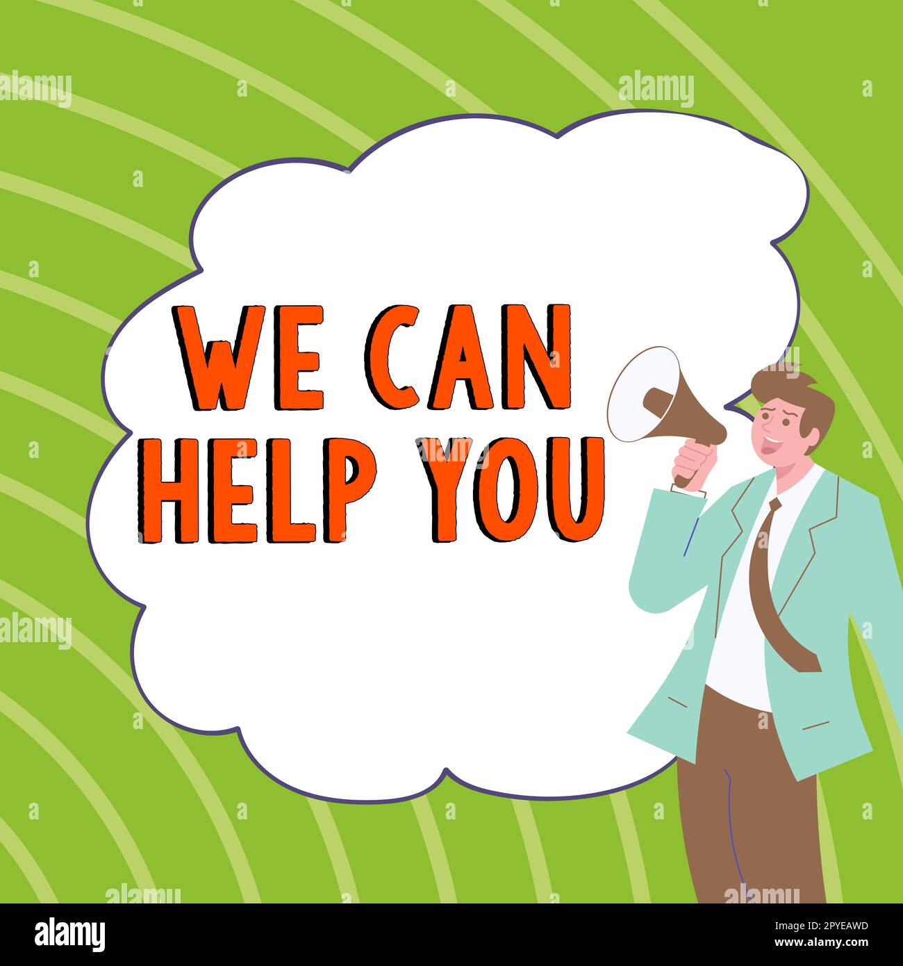 Conceptual display We Can Help You. Business overview Support ...