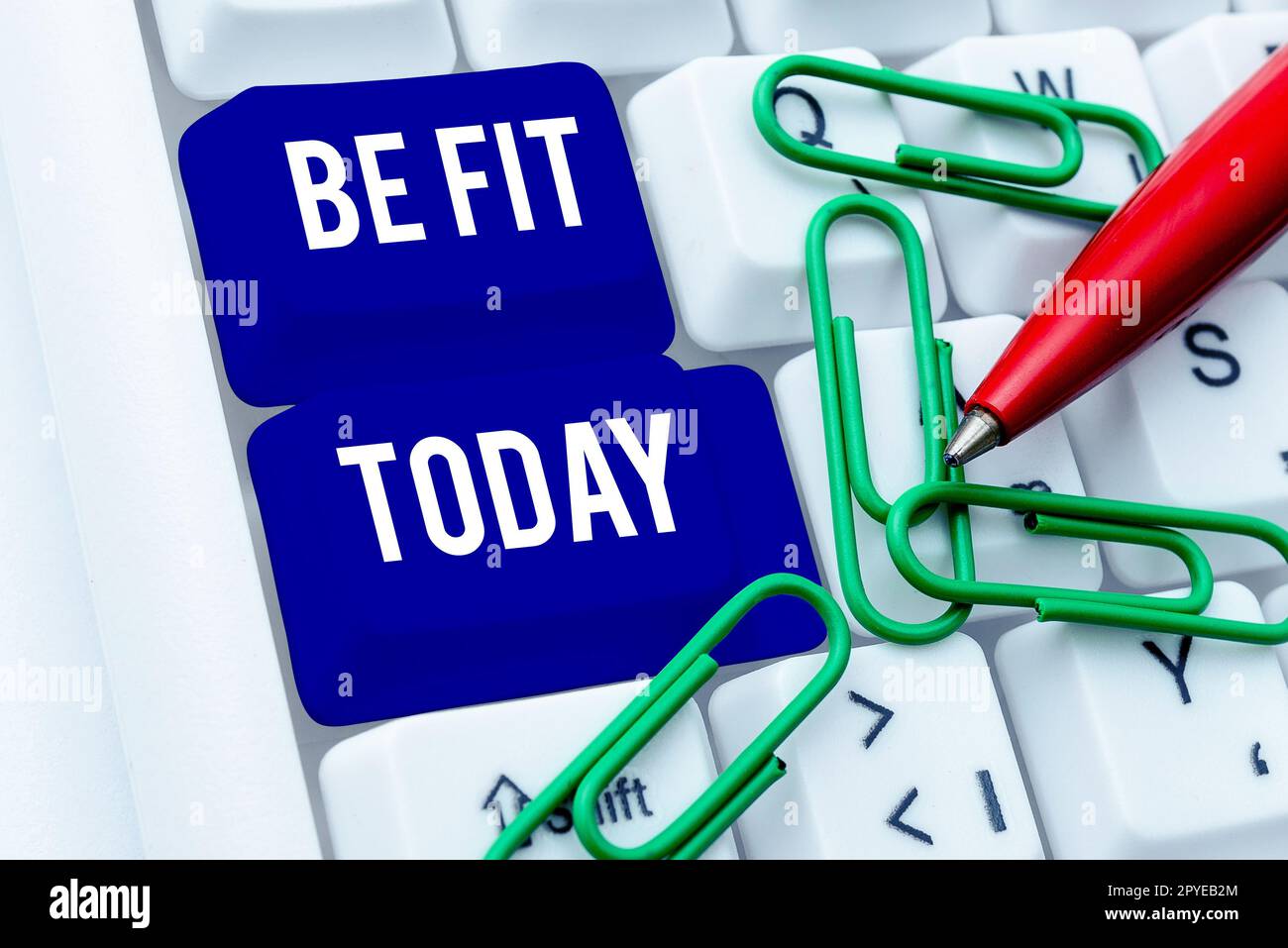 Text caption presenting Be Fit. Word for of a suitable quality standard ...