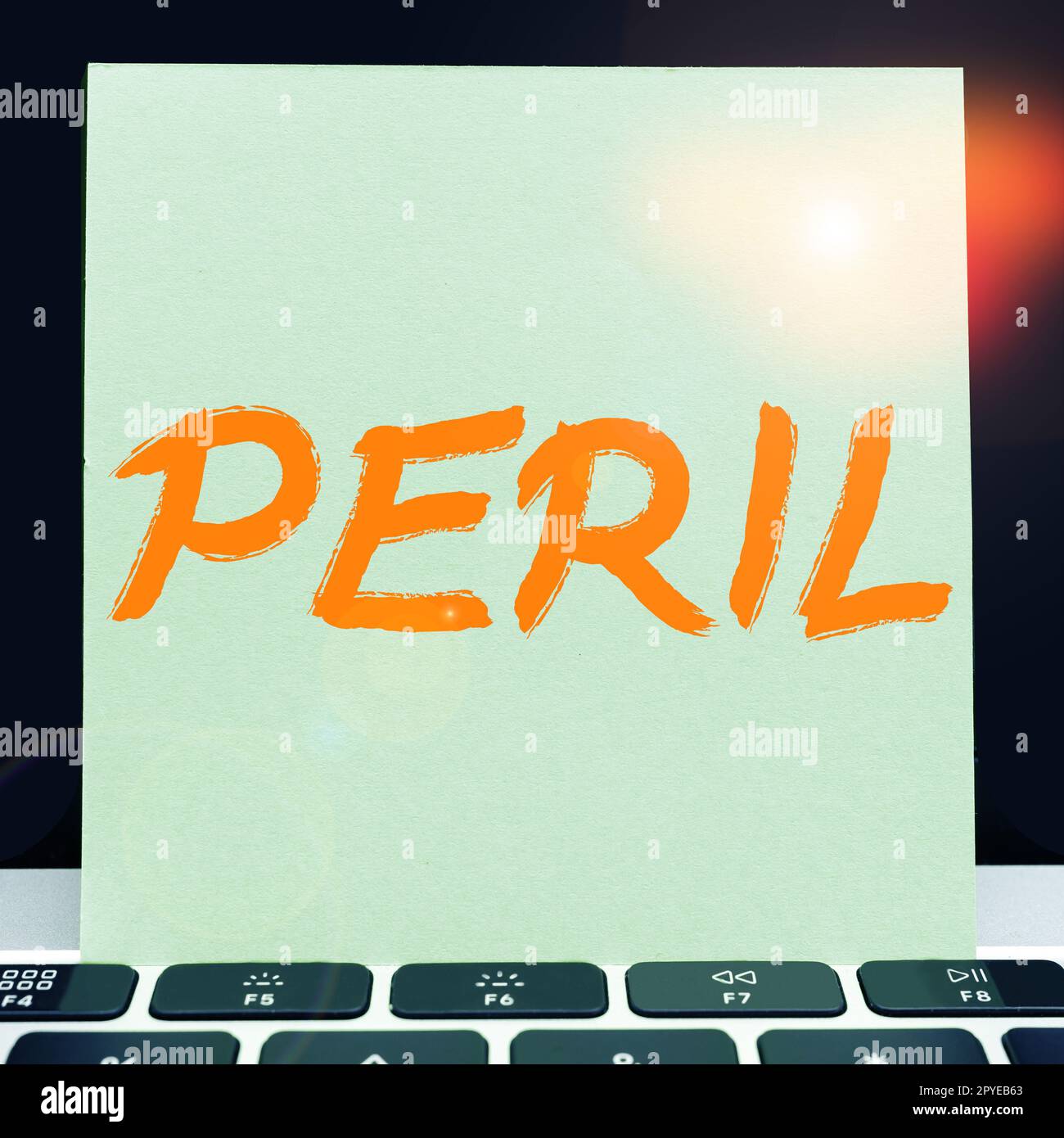 Sign displaying Peril. Conceptual photo indicates something extremely ...