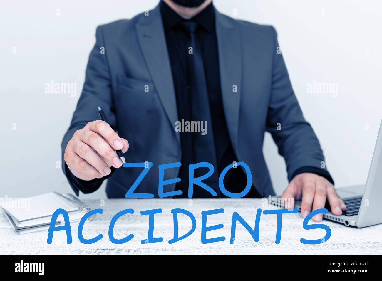 Text caption presenting Zero Accidents. Business showcase important ...