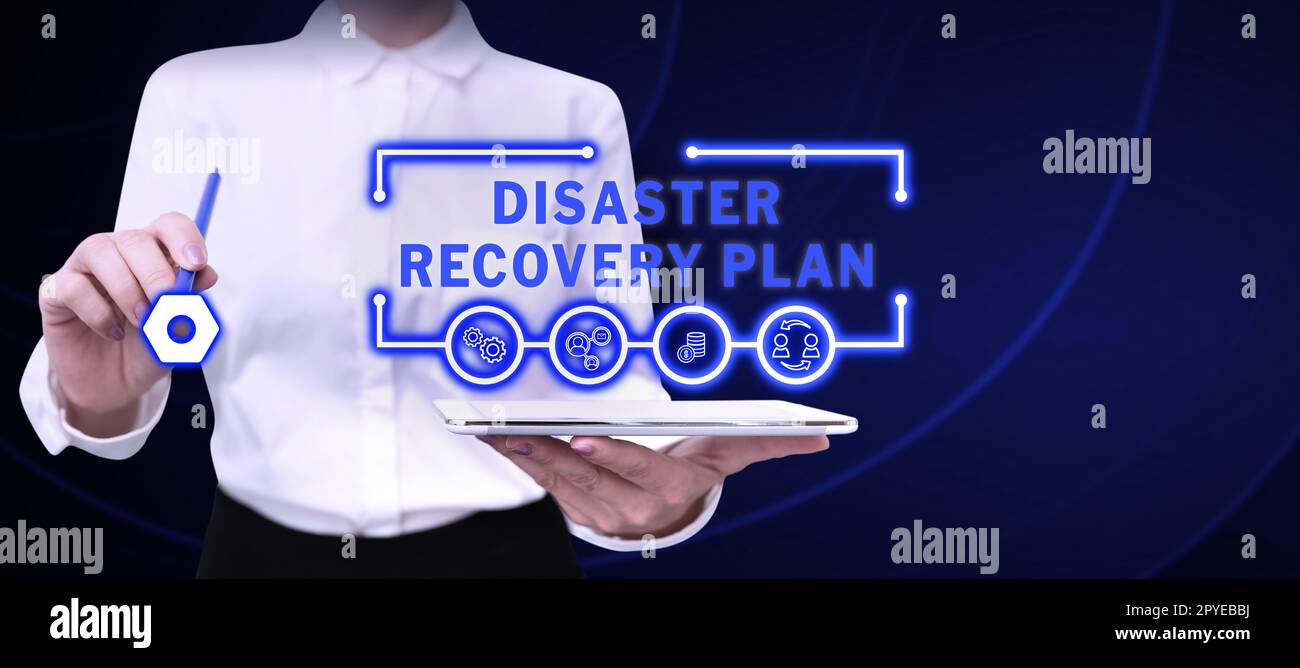 Hand writing sign Disaster Recovery Plan. Internet Concept having ...