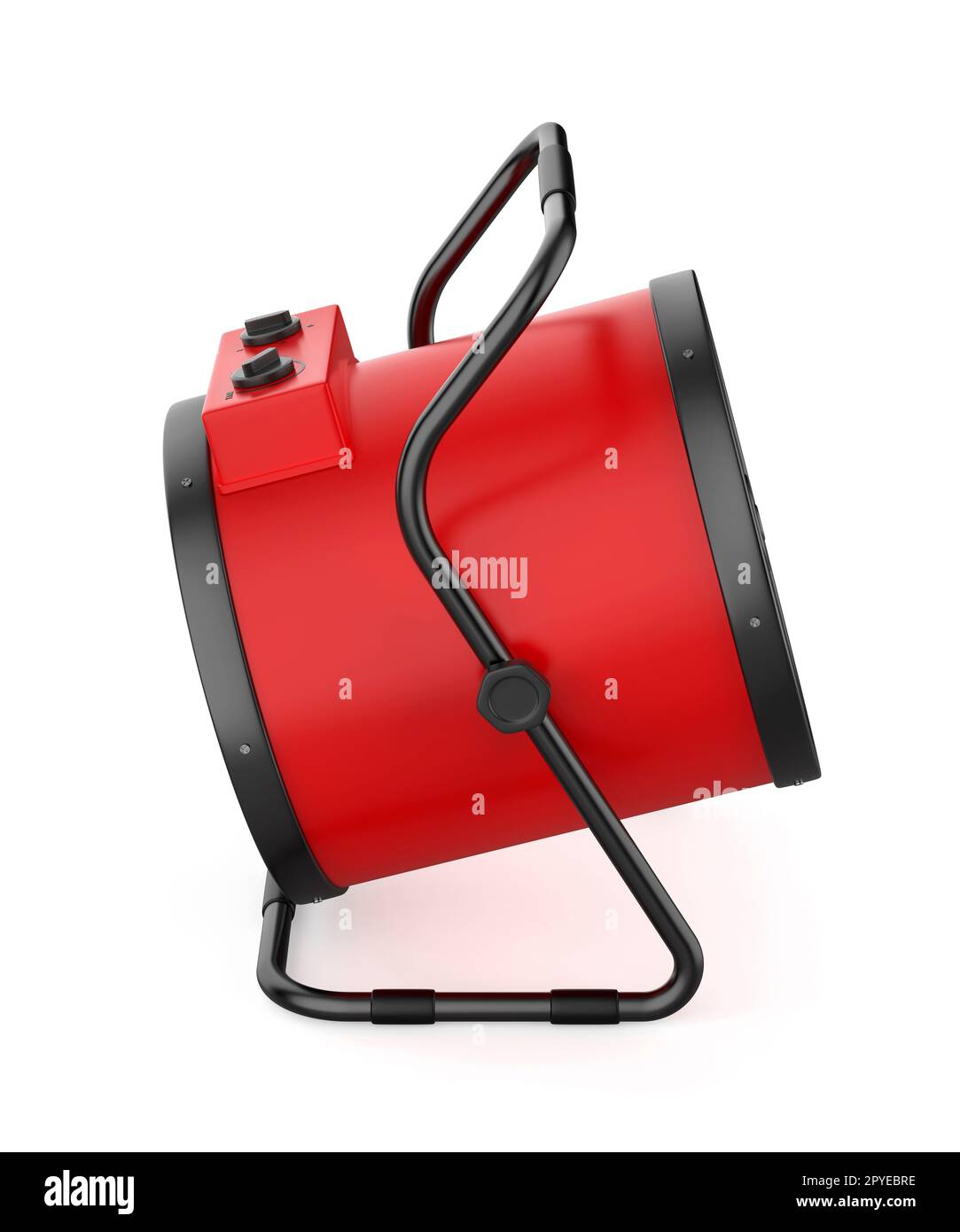 Side view of red industrial electric fan heater Stock Photo - Alamy