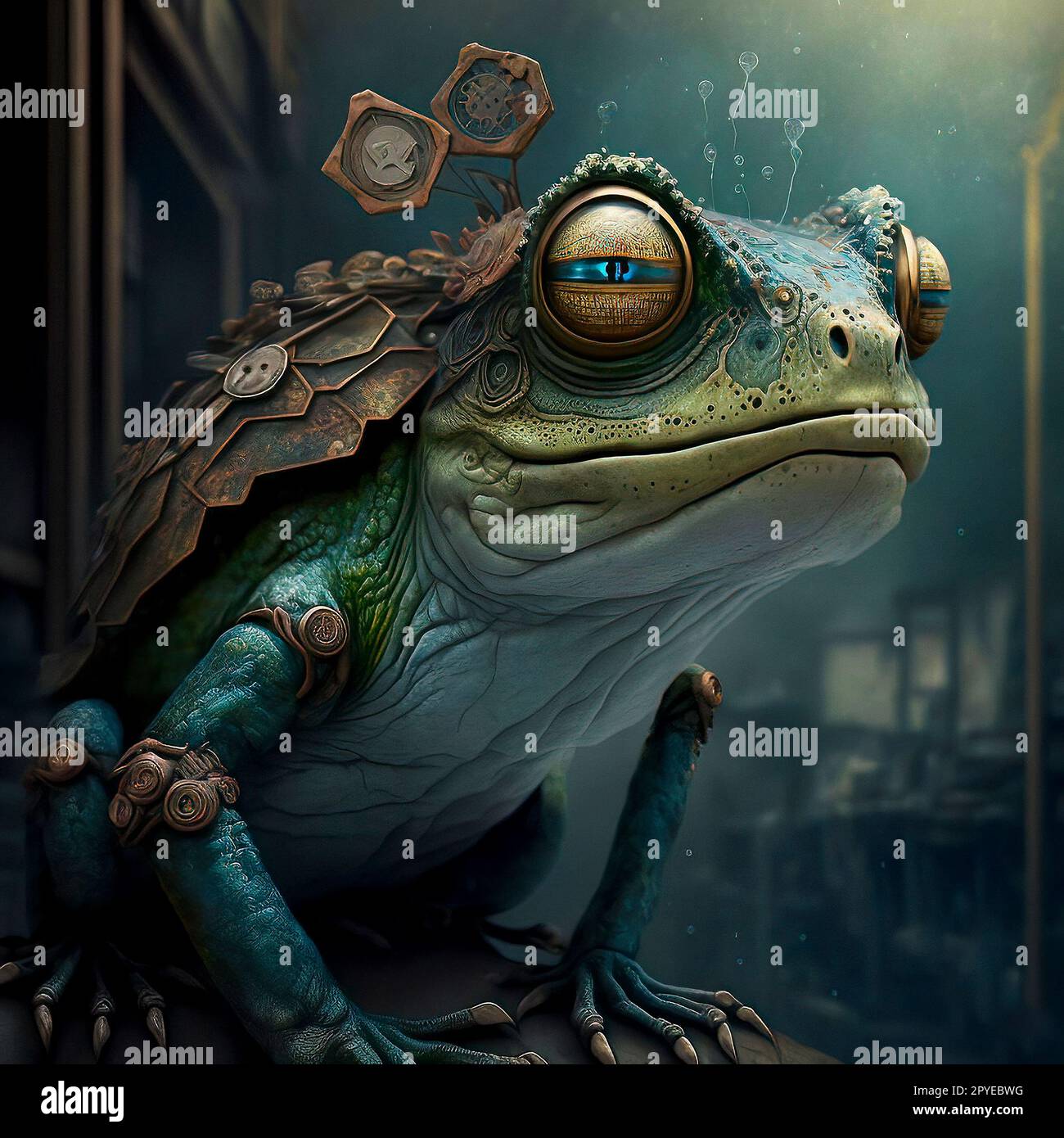 Character Portrait Fearsome Frog Warrior with Green Skin and Tribal ...