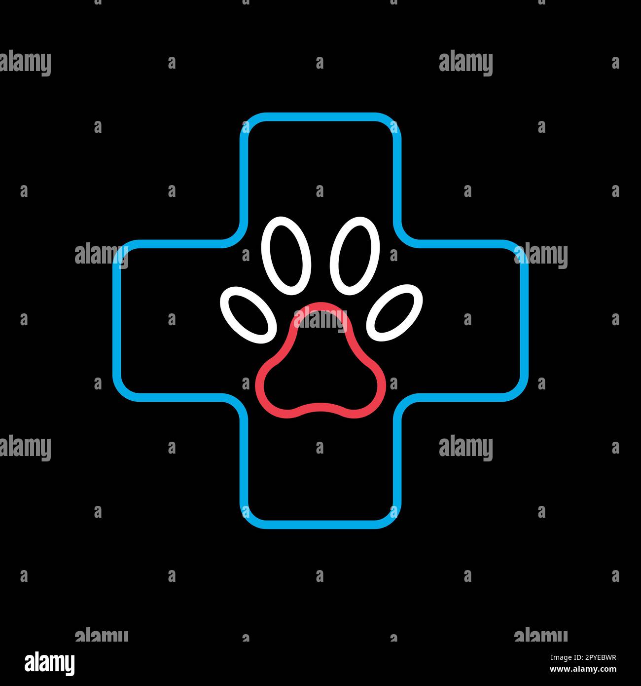 Veterinary vector icon on black background. Pet animal sign. Graph ...