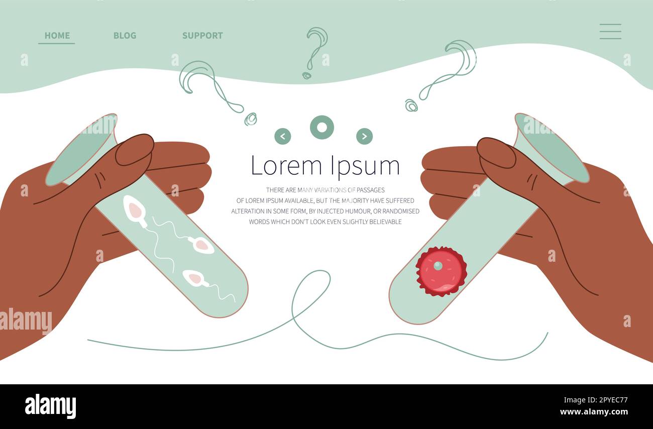 Hands hold test-tube with sperm cell and egg cell for artificial ...