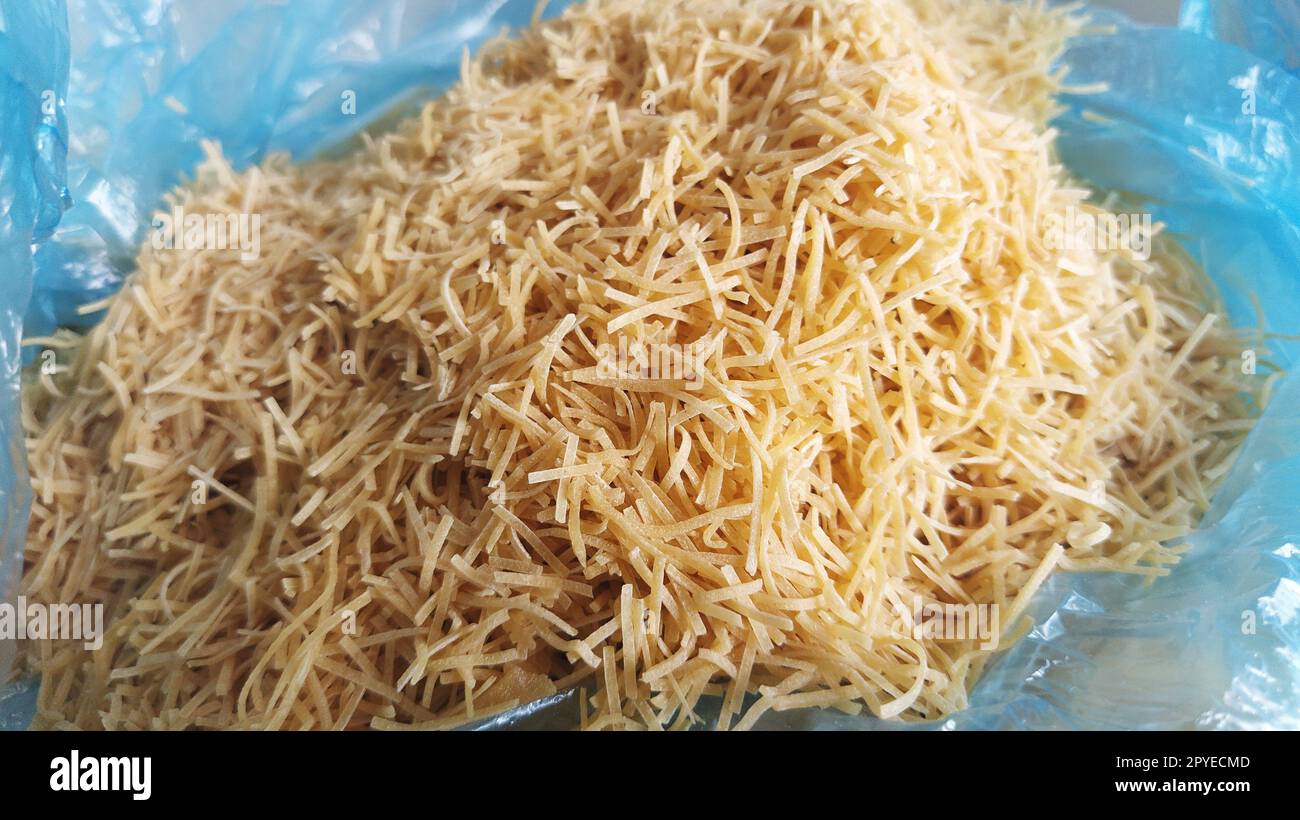 Thin dry vermicelli. Wheat flour product containing gluten, vitamins ...