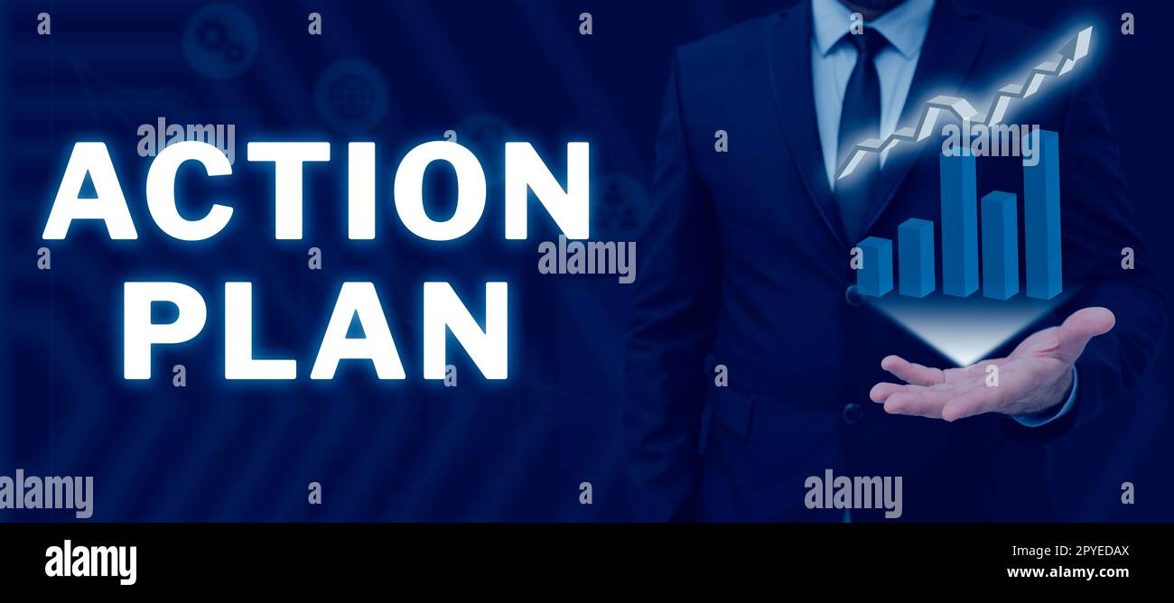 Sign displaying Action Plan. Internet Concept list of things or ...
