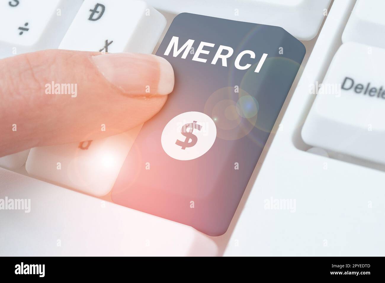 Text caption presenting Merci. Business concept what is said or ...