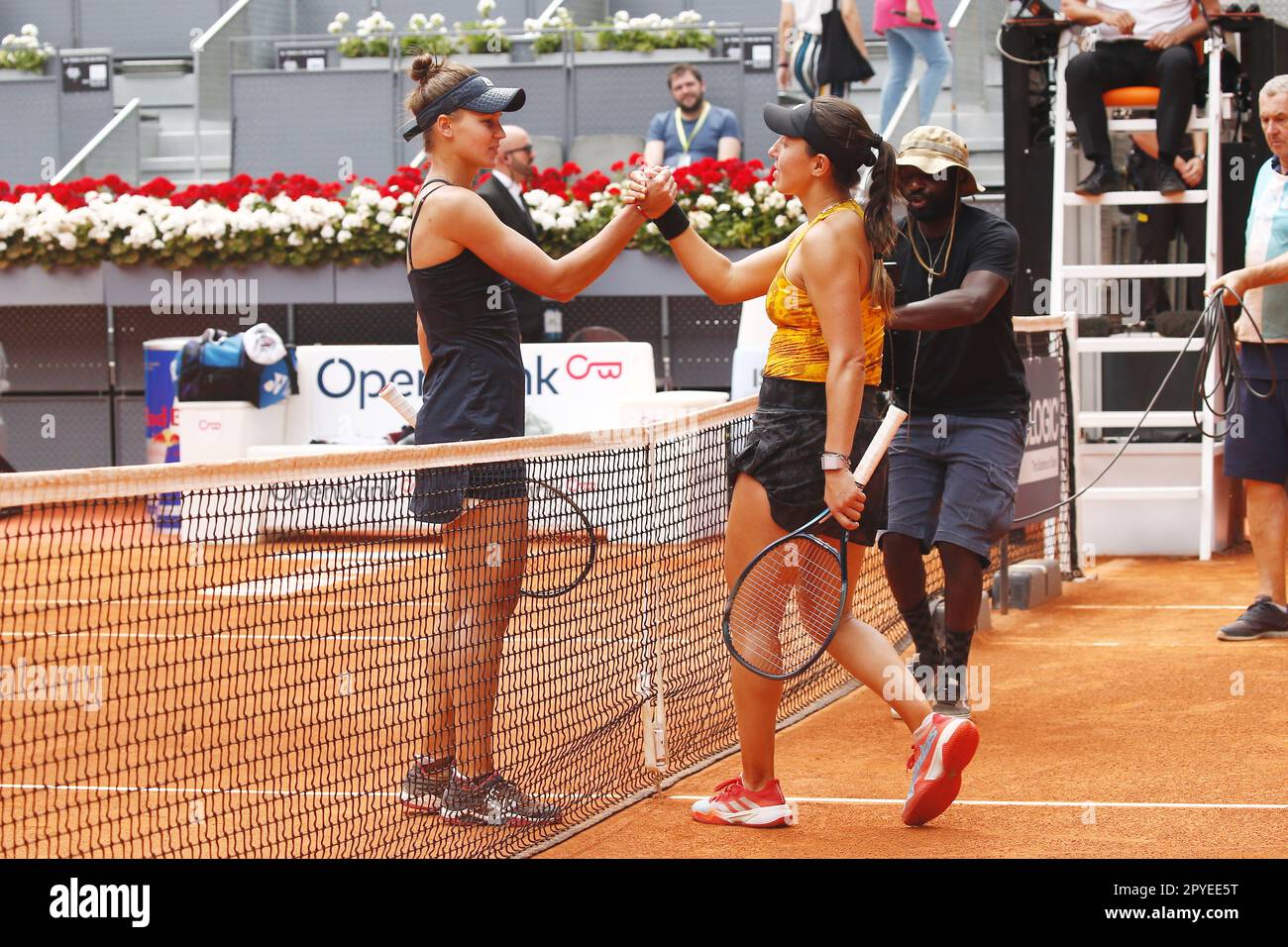 Madrid, Spain. 3rd May, 2023. (L-R) Veronika Kudermetova (RUS), Jessica ...