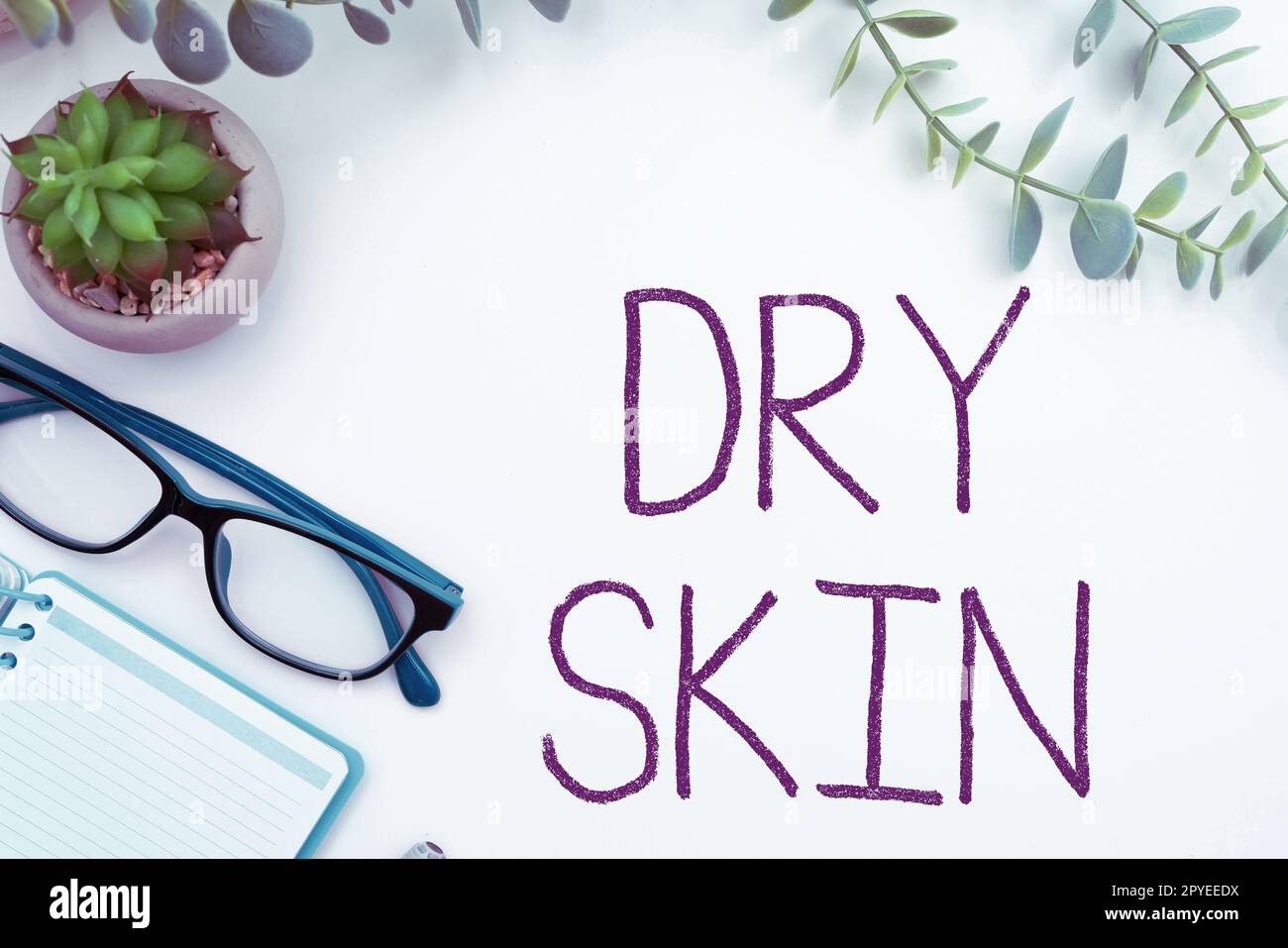 Handwriting text Dry Skin. Word Written on uncomfortable condition ...