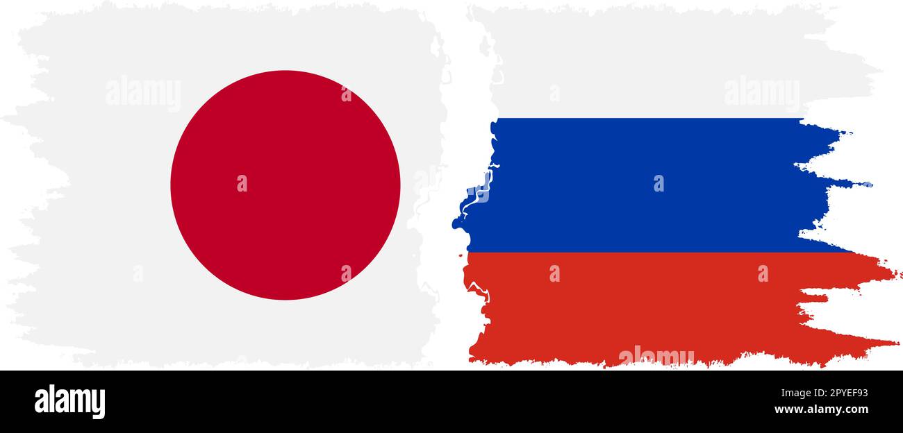 Russia and Japan grunge flags connection, vector Stock Vector Image ...