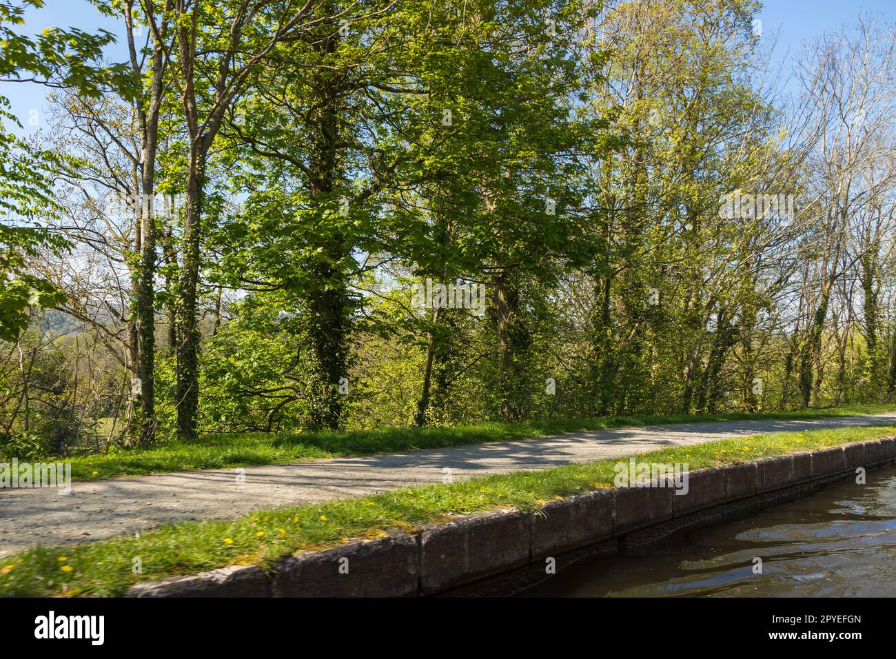 Canal Side in Llangollen. Canal as it crosses the Pontcysyllte aquaduct ...