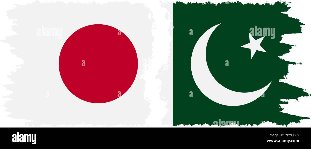 Pakistan and Japan grunge flags connection, vector Stock Vector Image ...
