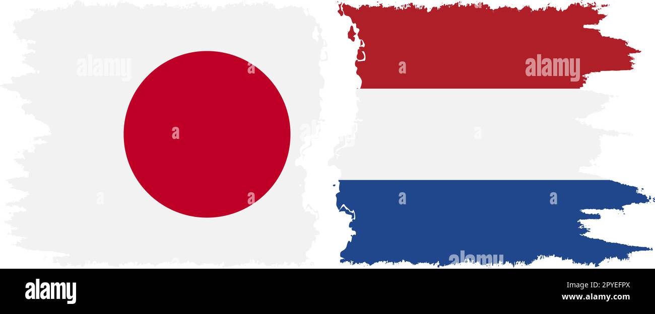 Netherlands and Japan grunge flags connection, vector Stock Vector ...
