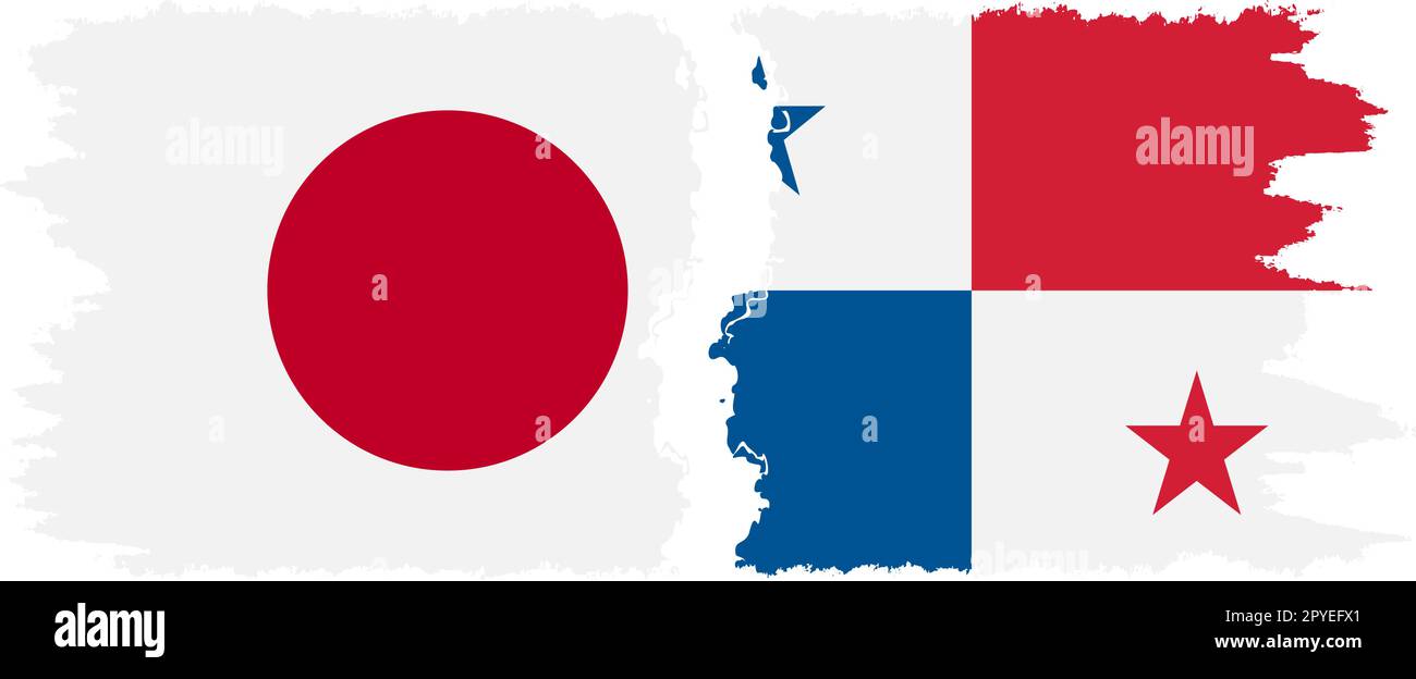 Panama and Japan grunge flags connection, vector Stock Vector Image ...