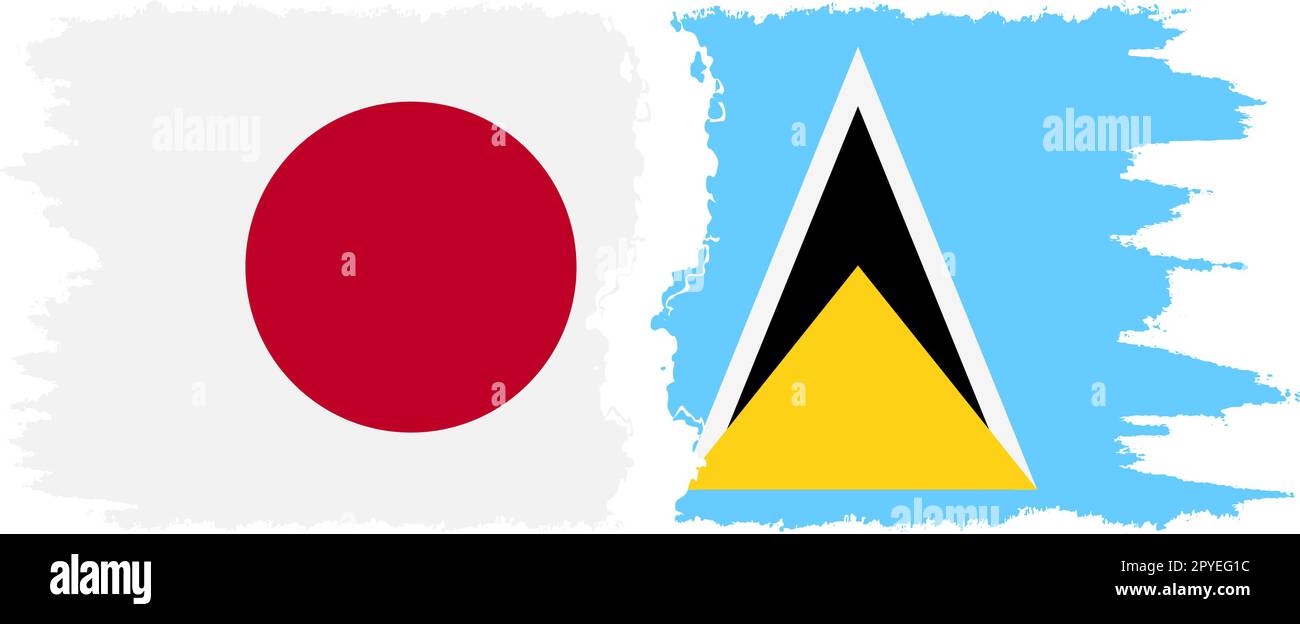Saint Lucia and Japan grunge flags connection, vector Stock Vector ...