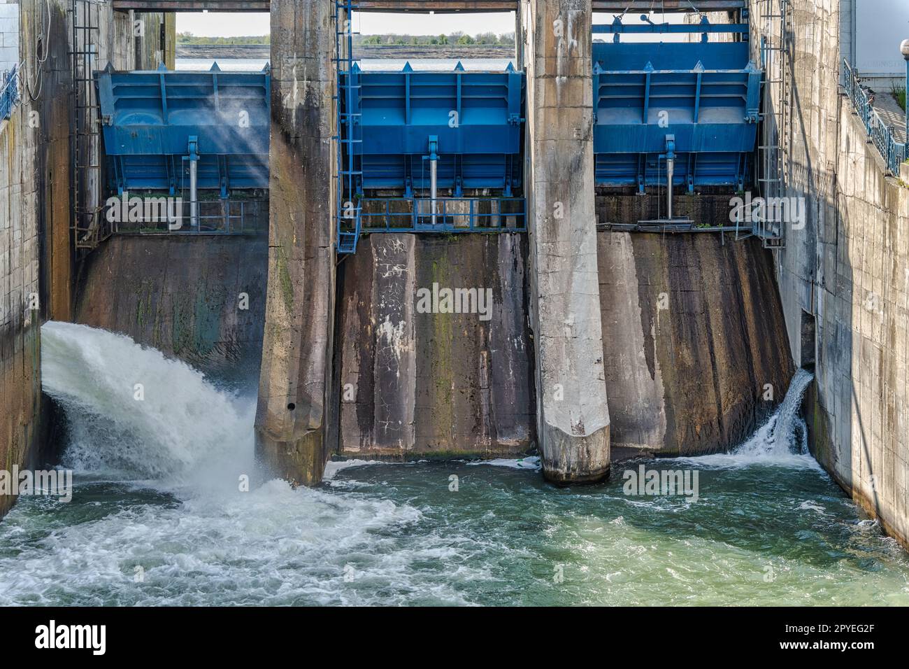 Pressure water dam on the Dambovita river, in Bucharest Romania Stock ...
