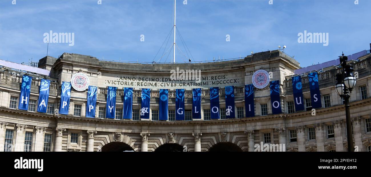 Panorama of the logo emblem for the coronation of King Charles the ...