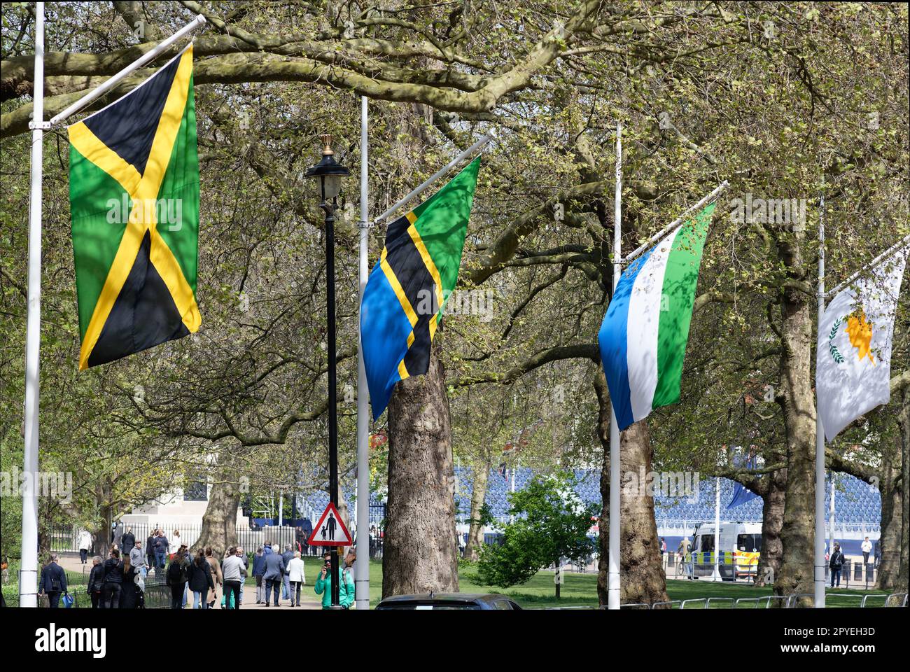 Flags on commonwealth nations Cyprus, Jamaica, Tanzania and Sierra ...