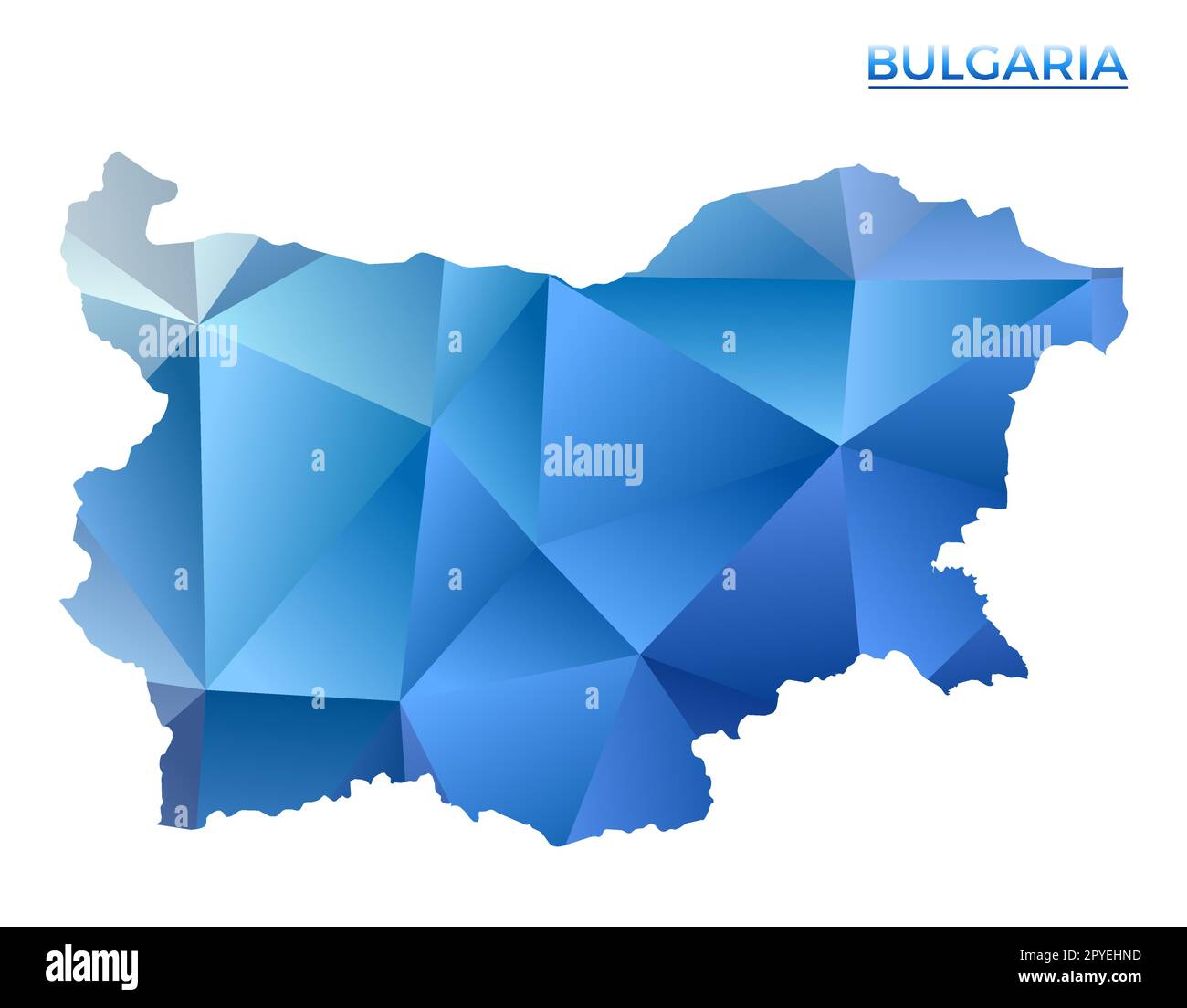Vector polygonal Bulgaria map. Vibrant geometric country in low poly style. Amazing illustration ...