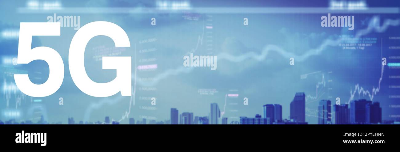 Concept of future technology 5G network systems and internet. 3d ...