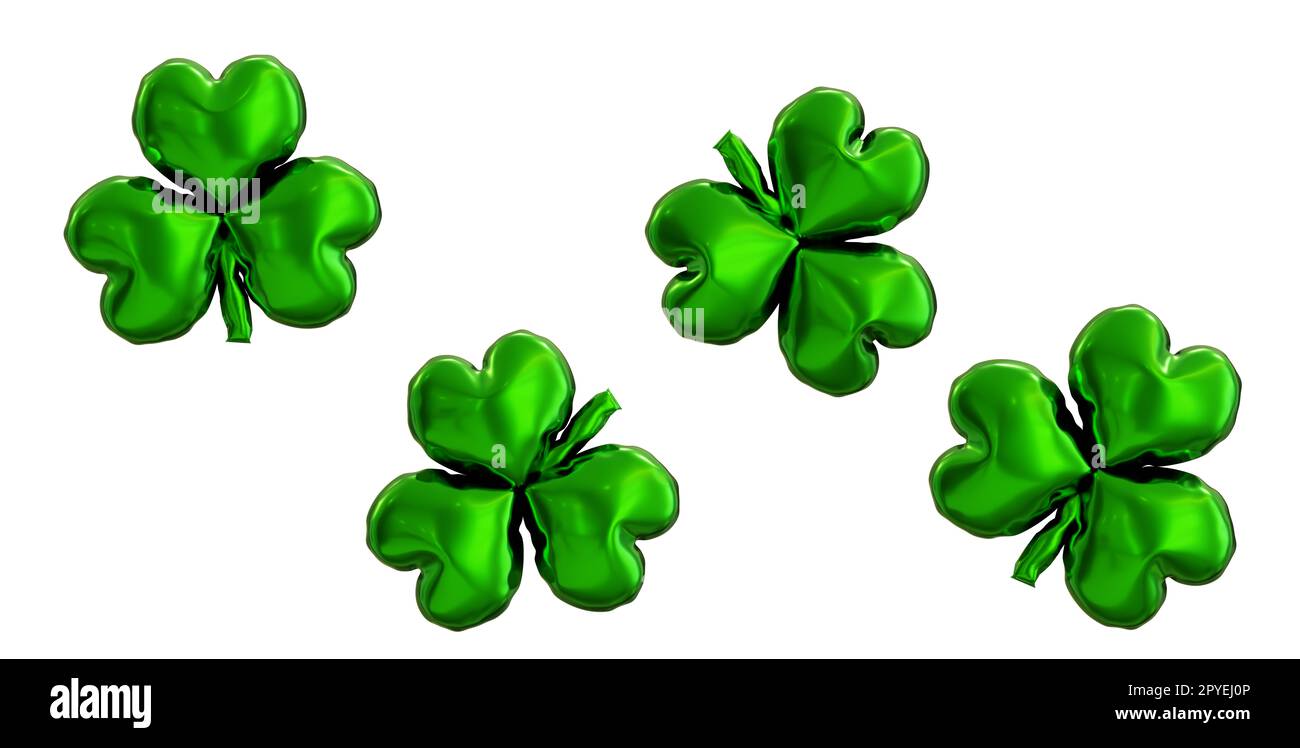 Four shine helium balloon with a clover shape Stock Photo - Alamy
