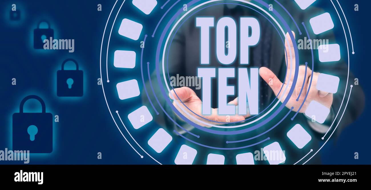 Inspiration showing sign Top Ten. Business overview the ten most ...