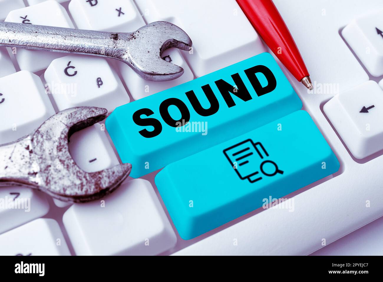 Conceptual caption Sound. Business concept vibrations that travel ...