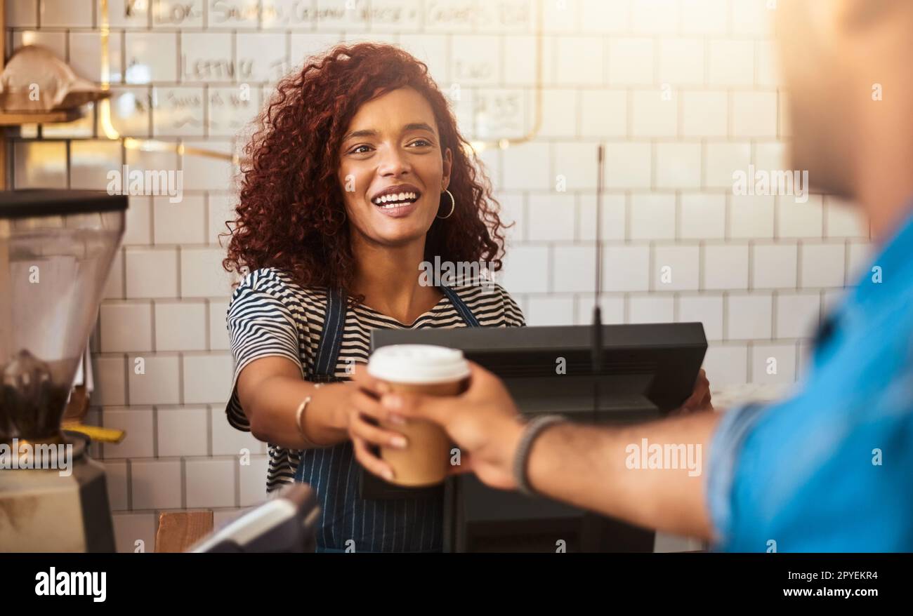 Man serving cafe hi-res stock photography and images - Alamy