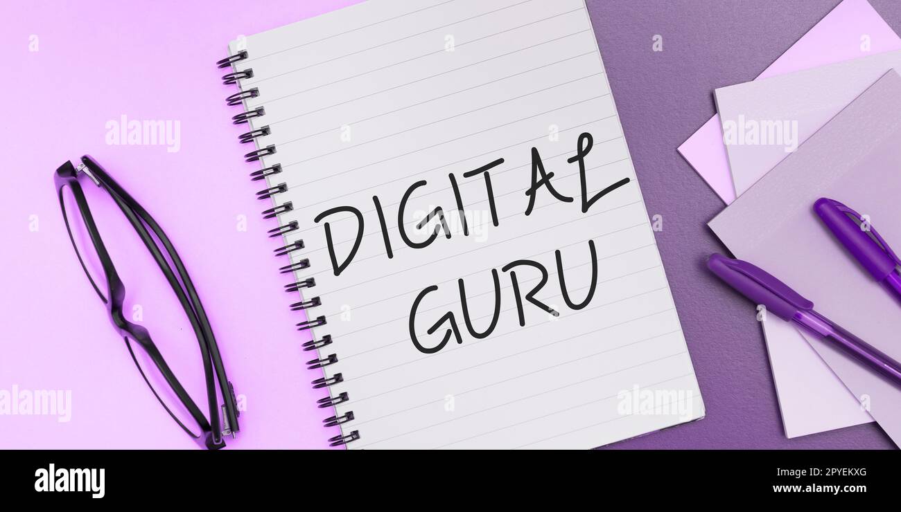 Text showing inspiration Digital Guru. Business overview teacher and ...