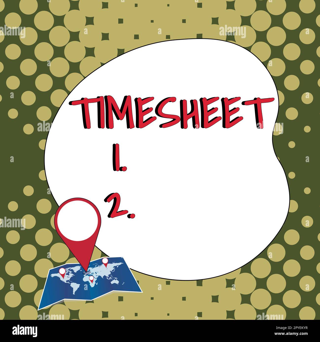 Text caption presenting Timesheet. Word for graphical representation of ...