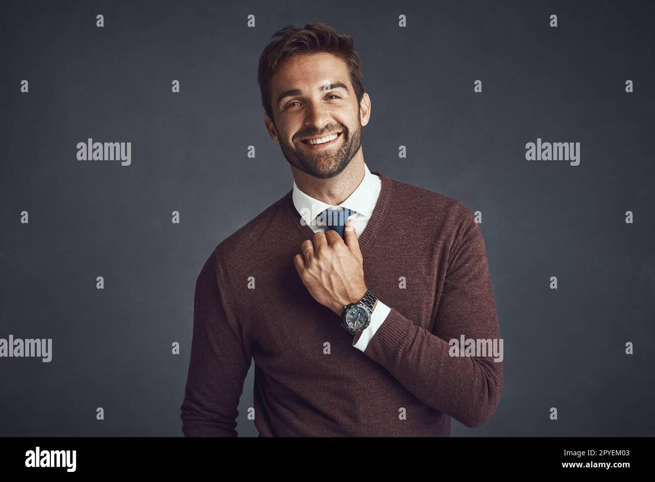 Confidence - a must have for any outfit. Studio portrait of a stylishly ...