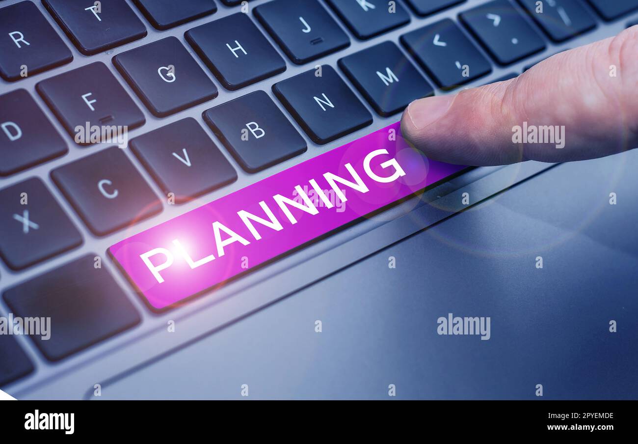 Handwriting text Planning. Business overview process of thinking about ...