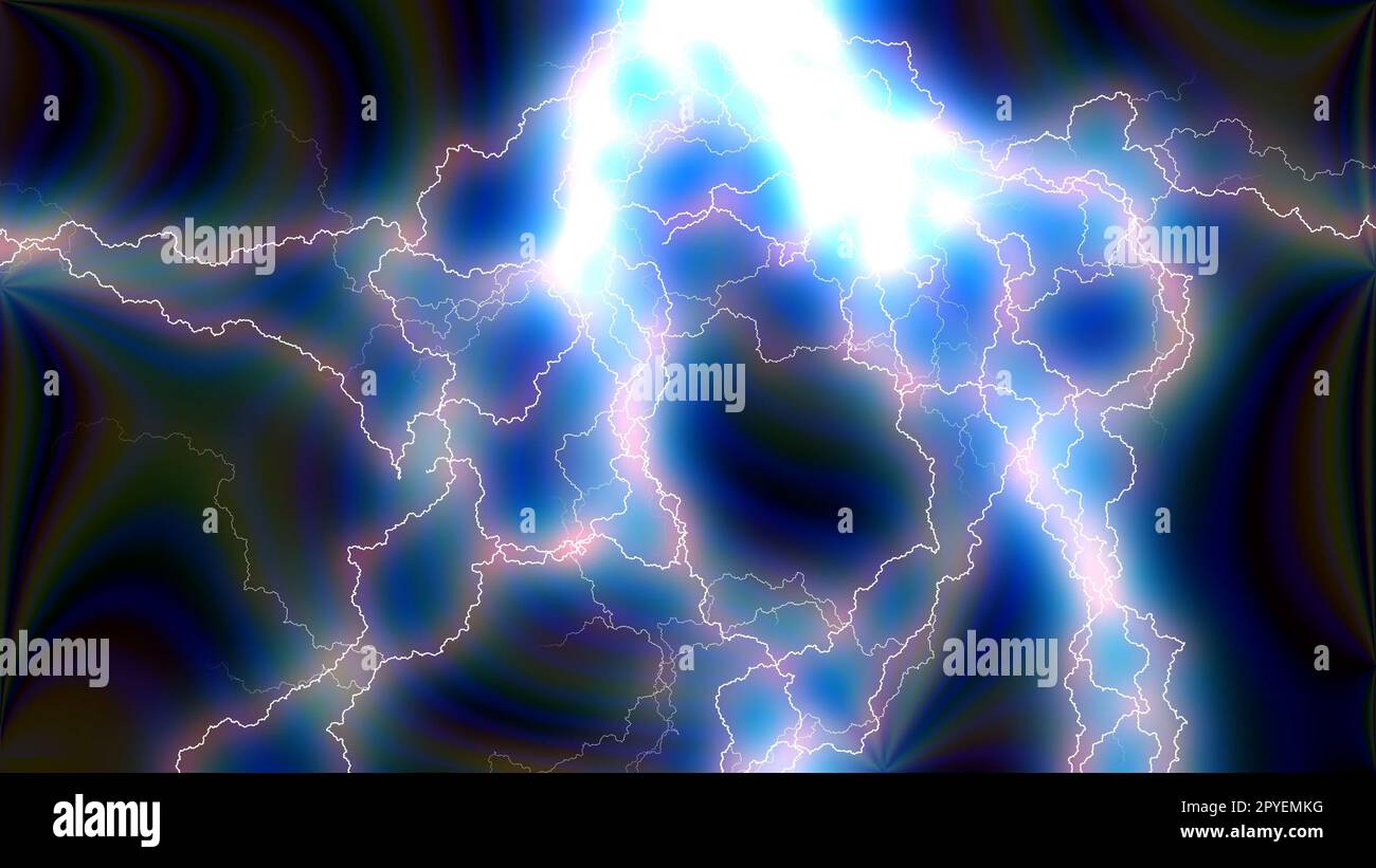 Blue thunder zap effect in colorful gradient Stock Photo - Alamy