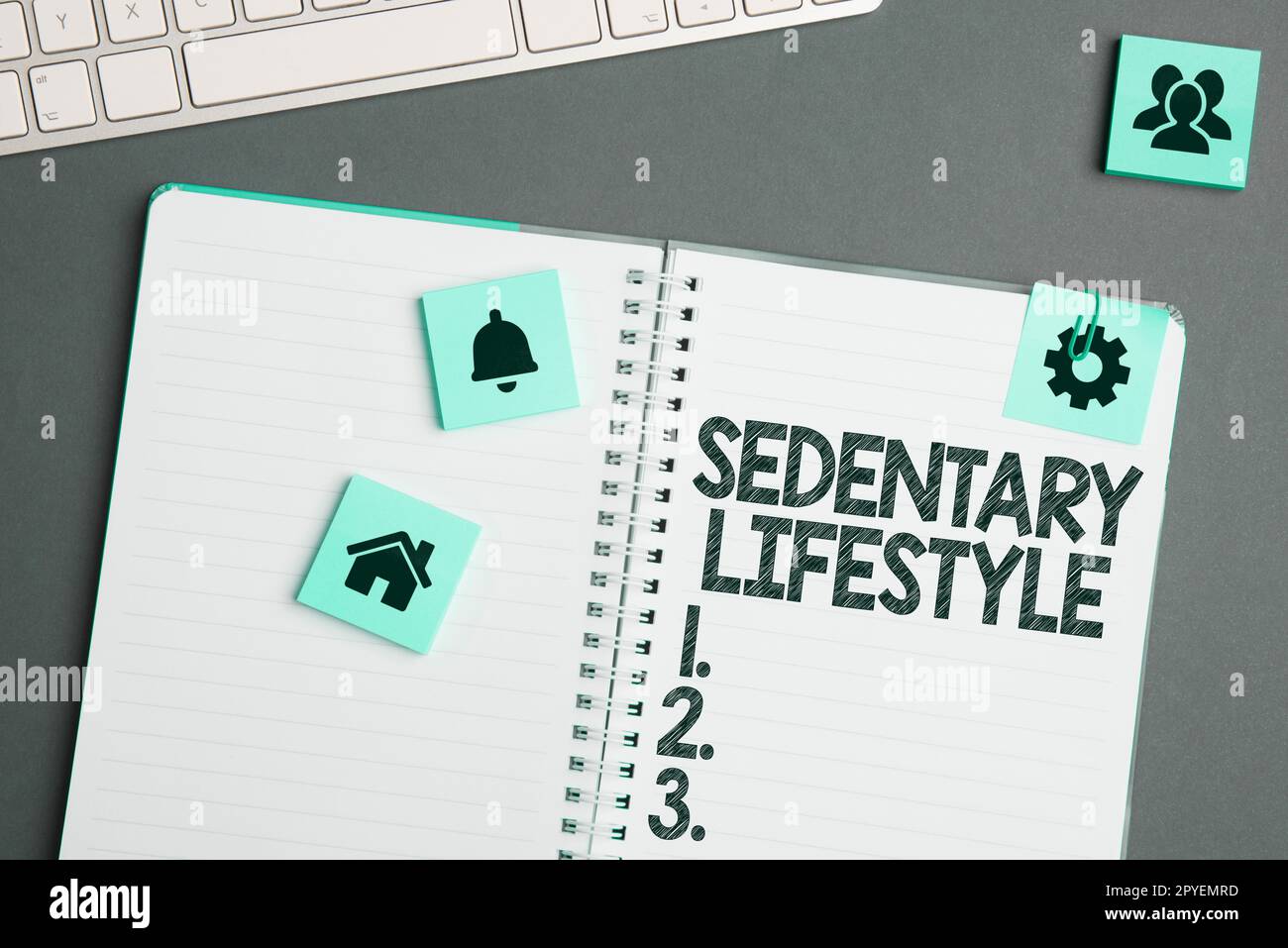 Handwriting text Sedentary Lifestyle. Business idea ways and means of ...