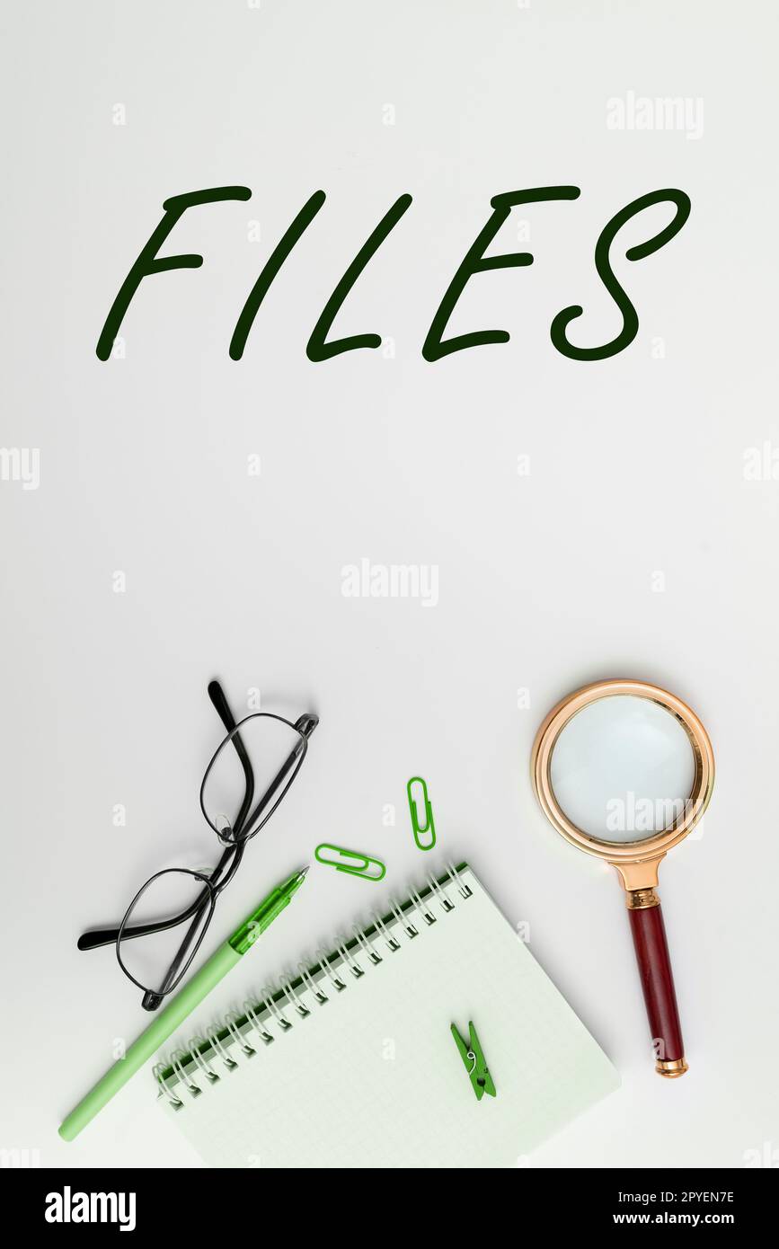 Text showing inspiration Files. Business showcase Folder box for ...