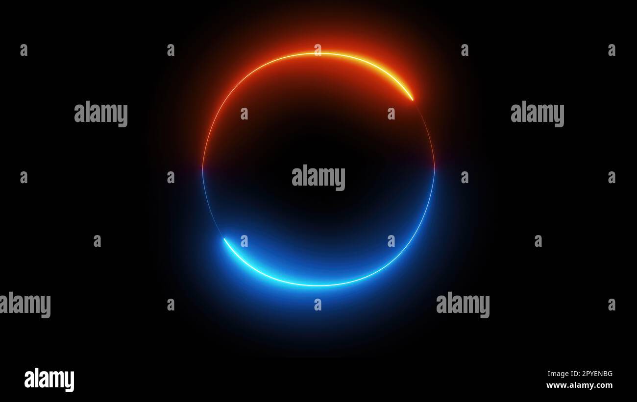 Blue neon light circle. Computer generated 3d render Stock Photo - Alamy