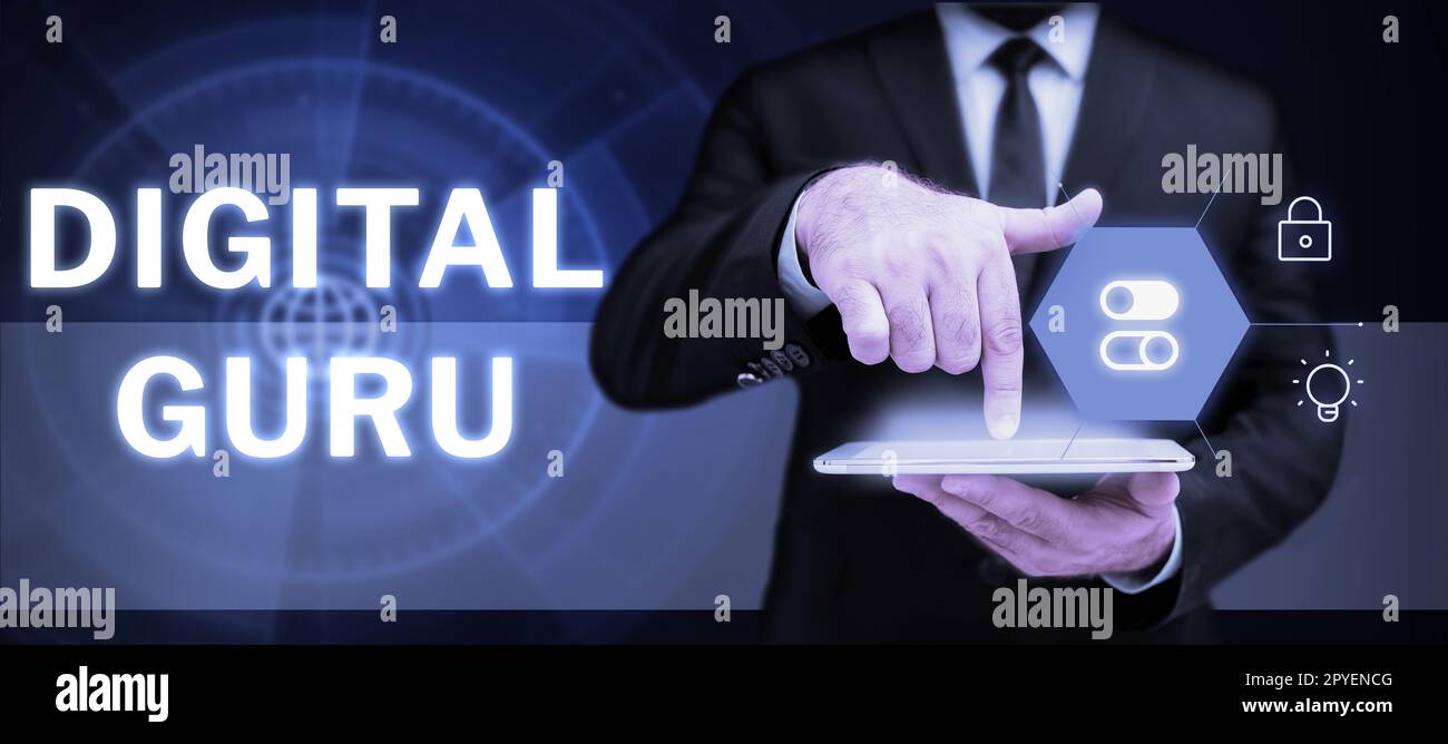 Inspiration showing sign Digital Guru. Word Written on teacher and ...