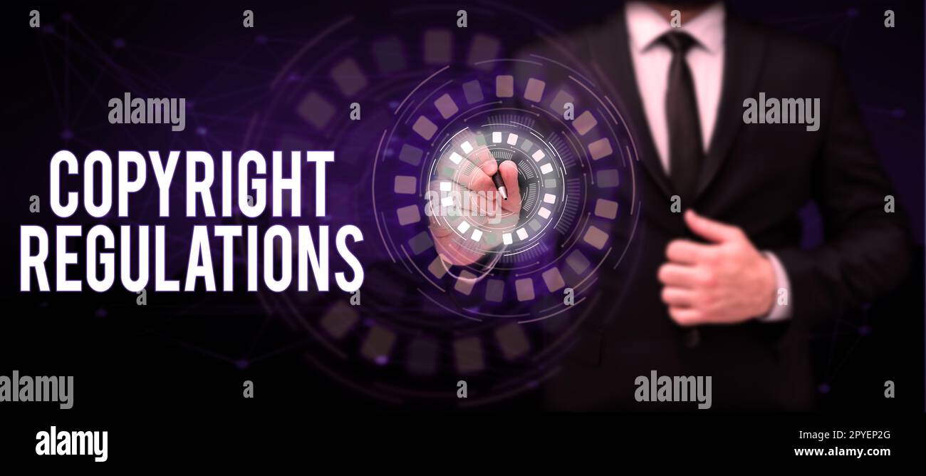 Text caption presenting Copyright Regulations. Conceptual photo body of ... Text caption presenting Copyright Regulations. Conceptual photo body of ...