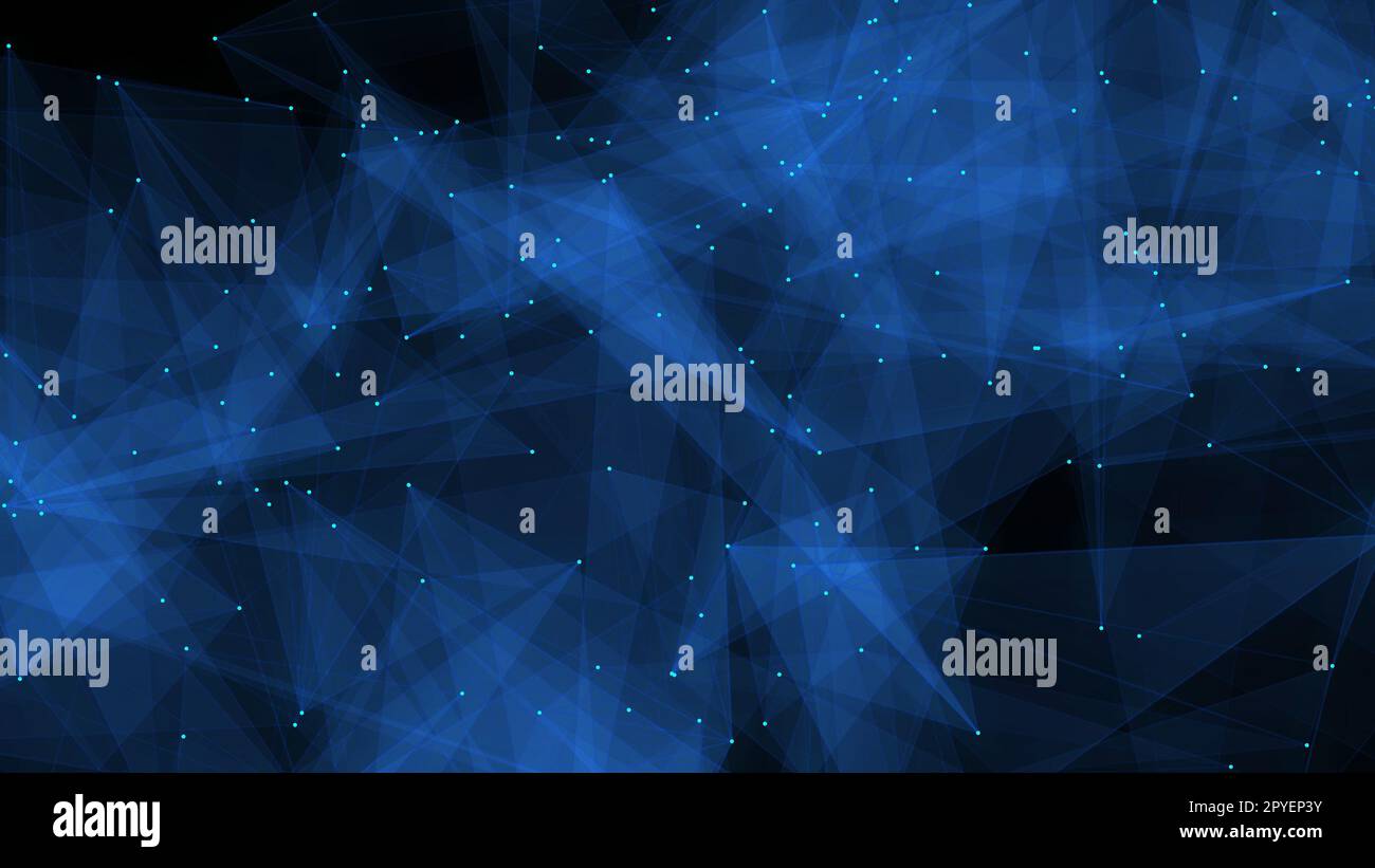 Blue shining triangle plexus shape glowing digital, futuristic ...