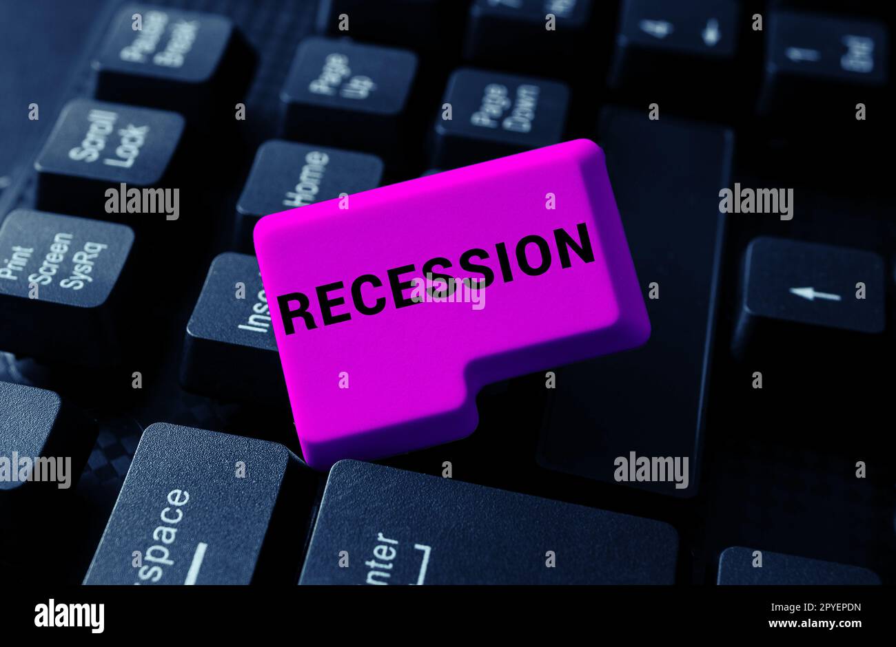 Conceptual caption Recession. Business showcase the process of progressive decrease in growing ...