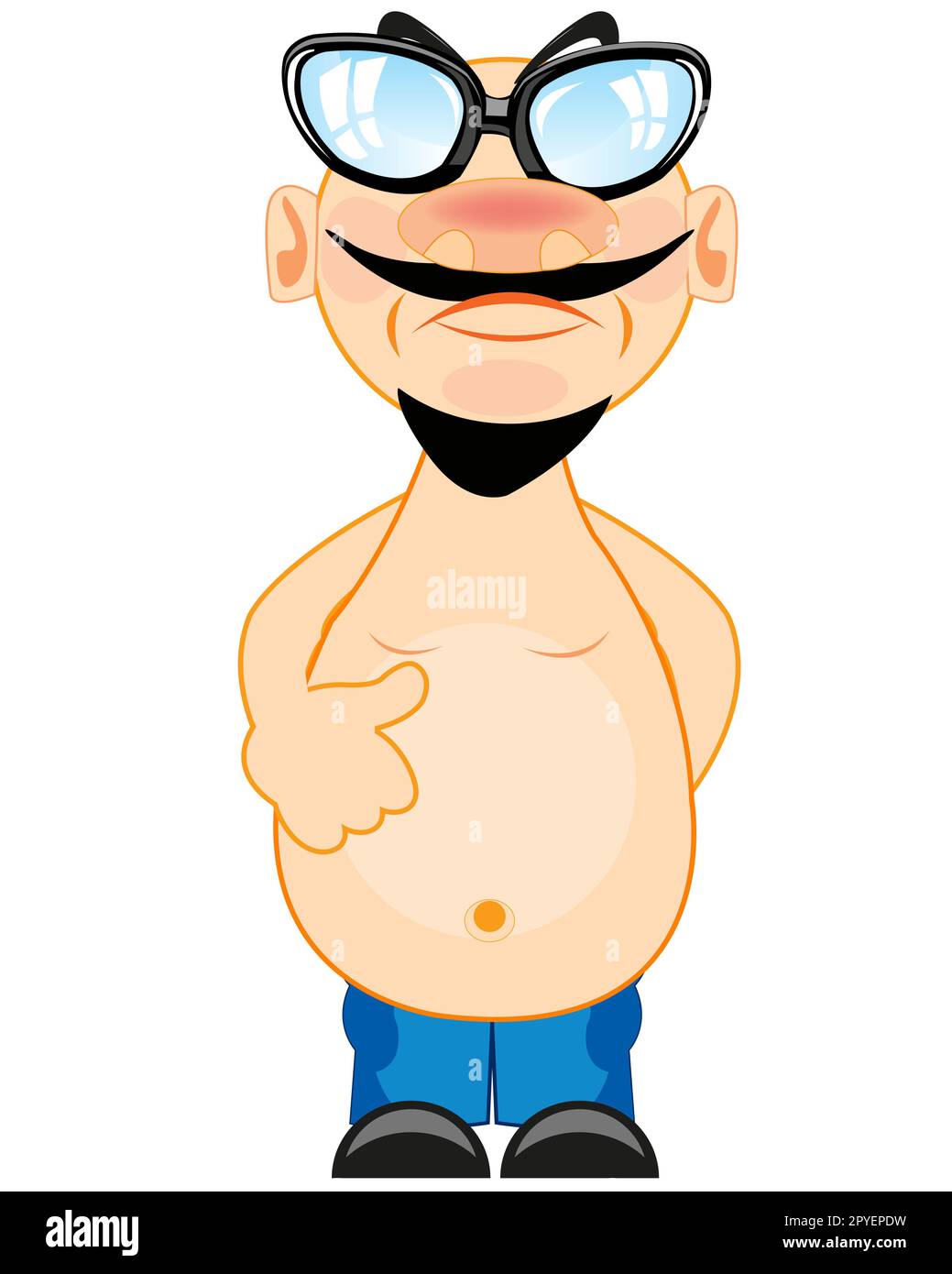 Cartoon made someone look fat men on white background is insulated ...