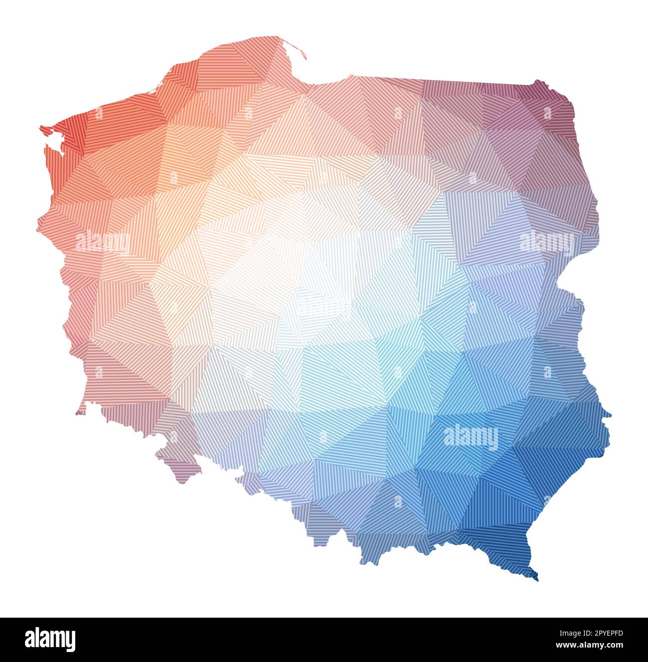 Map of Poland. Low poly illustration of the country. Geometric design ...