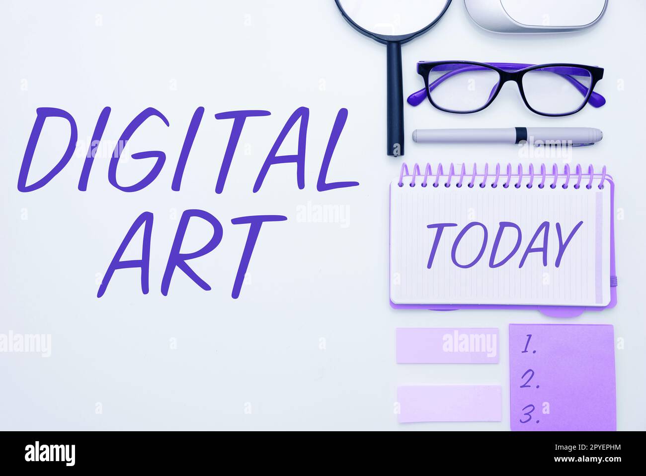 Text caption presenting Digital Art. Concept meaning use of skill and ...