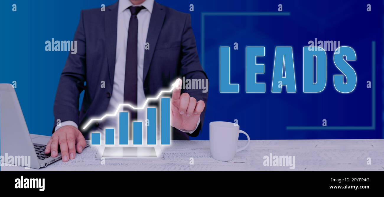 Text showing inspiration Leads. Internet Concept route or means of ...