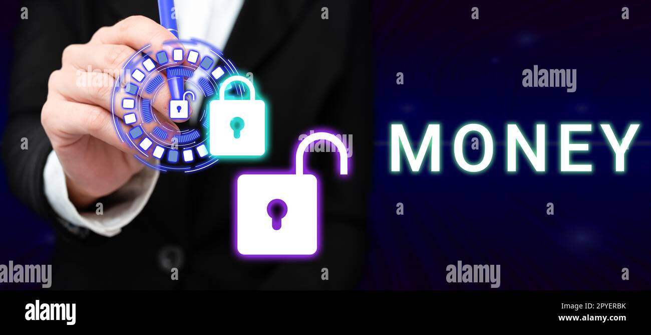 Conceptual display Money. Business showcase a current medium of ...