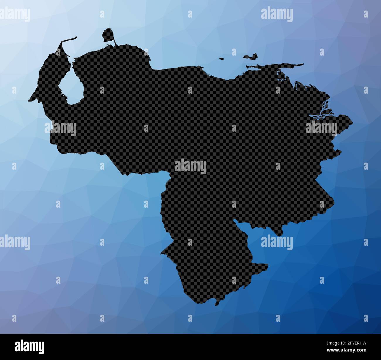 Venezuela geometric map. Stencil shape of Venezuela in low poly style ...